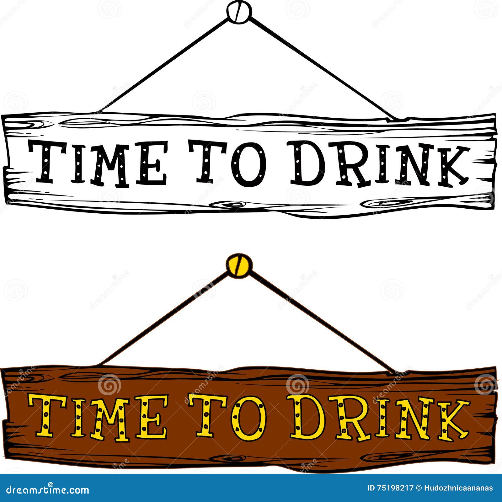 Time to drink label stock vector. Illustration of alcohol - 75198217