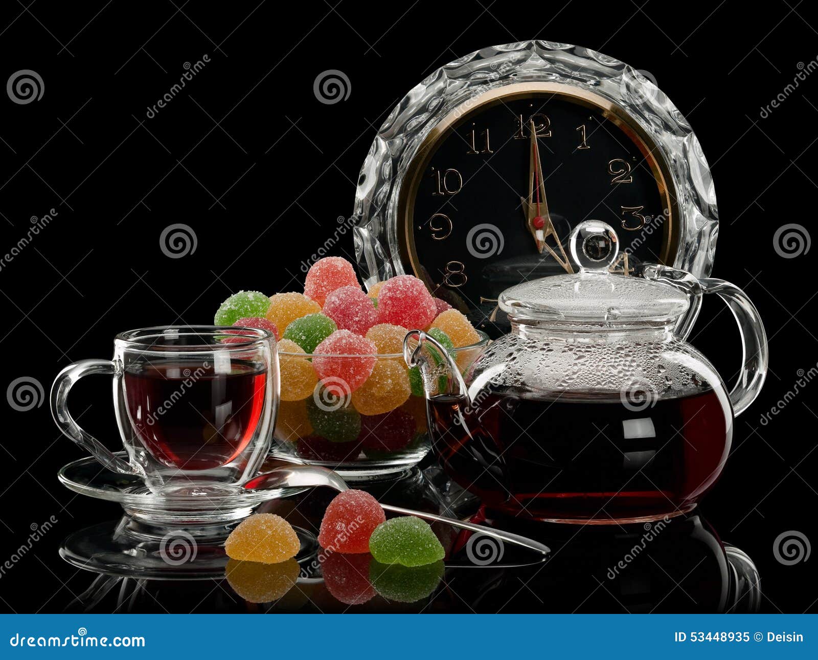 Time to drink tea stock image. Image of teapot, glass - 53448935