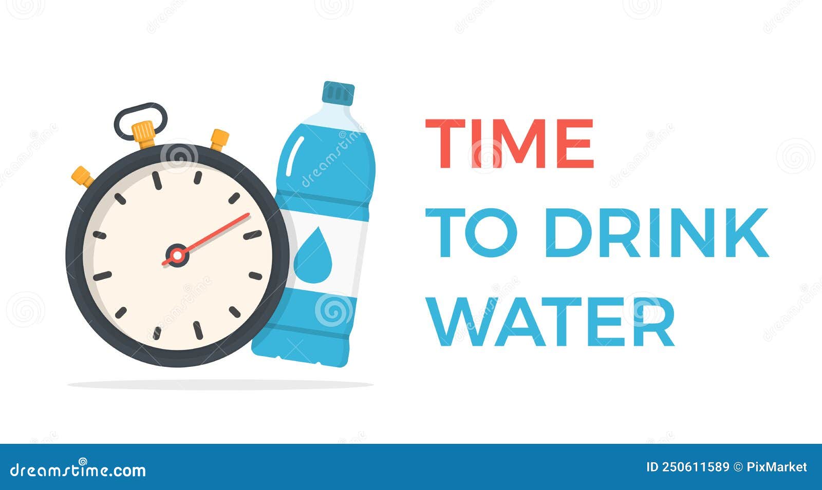 Time to Drink Water stock vector. Illustration of aqua - 250611589