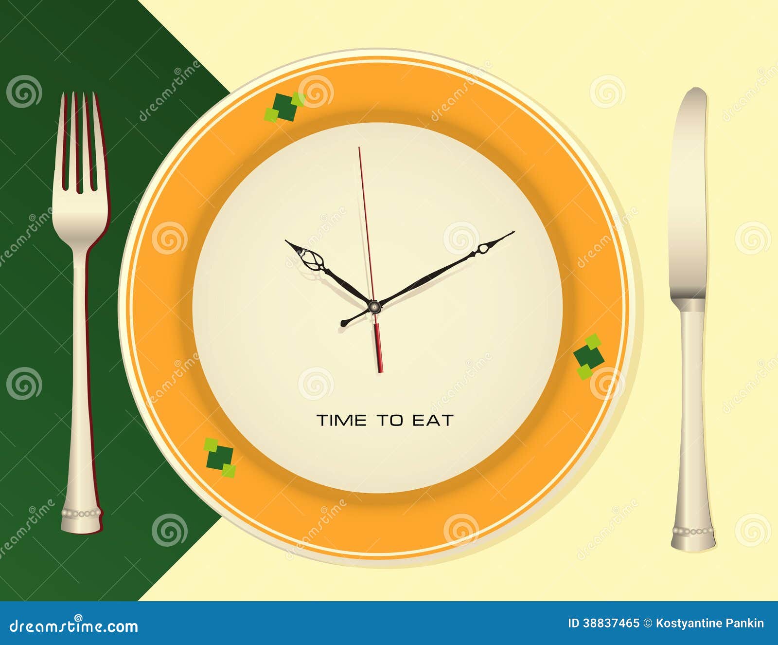 Time to eat stock vector. Illustration of clock, risk - 38837465