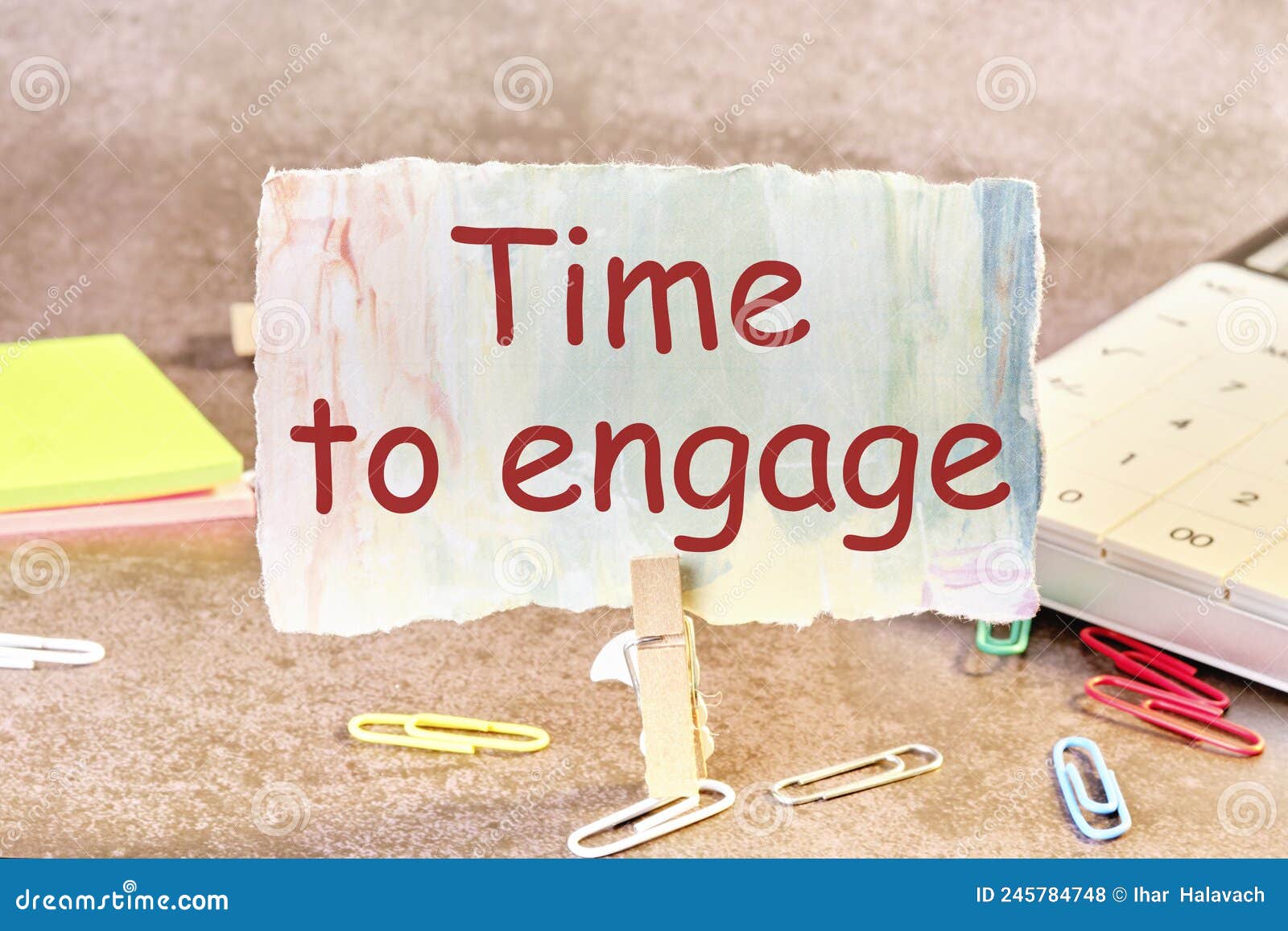 Time To Engage Text Written on Paper Next To Scattered Paper Clips ...