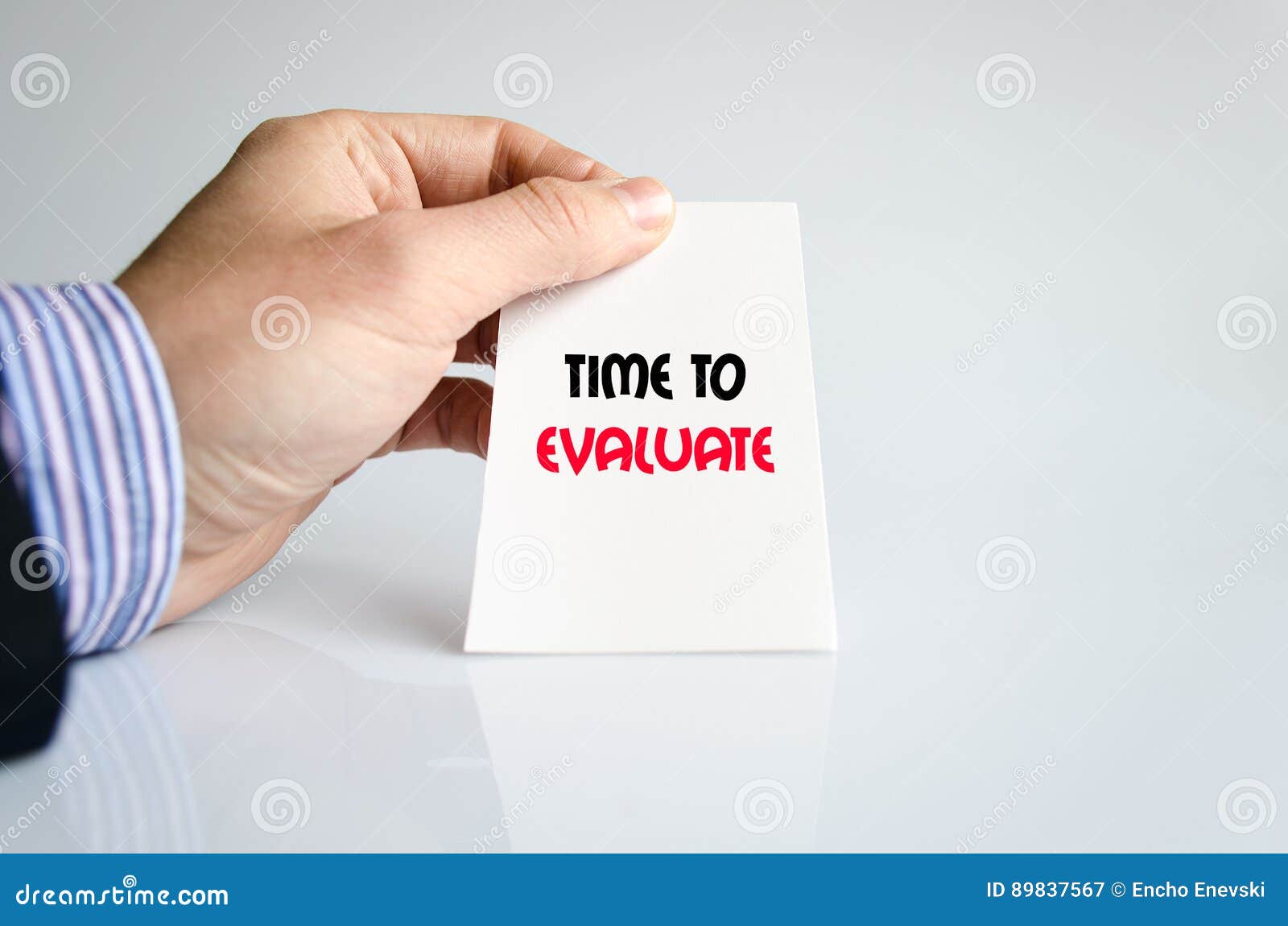 Time To Evaluate Text Concept Stock Image - Image of service ...