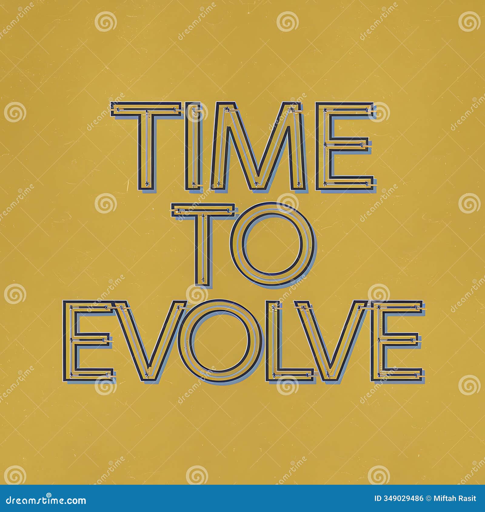 Time To Evolve a Motivational Message Design Stock Photo - Image of ...