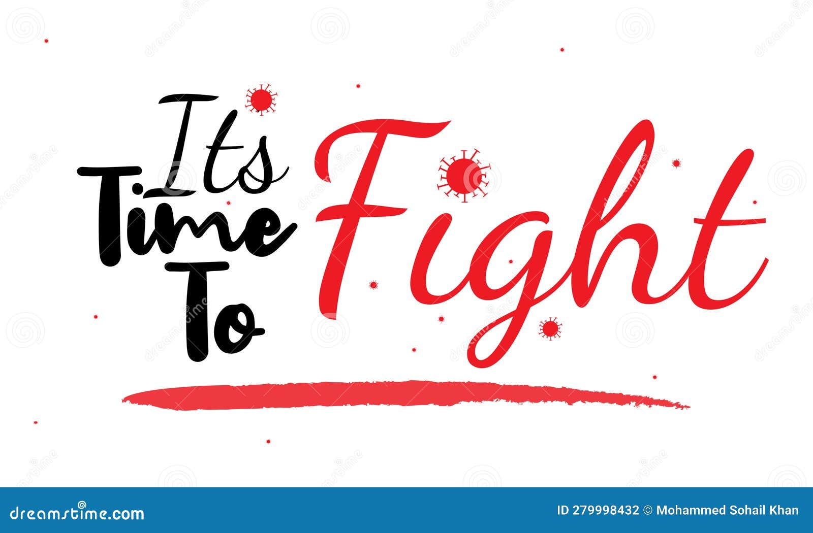 Time To Fight Stylish Typography Text Lettering Phrase Vector Design ...