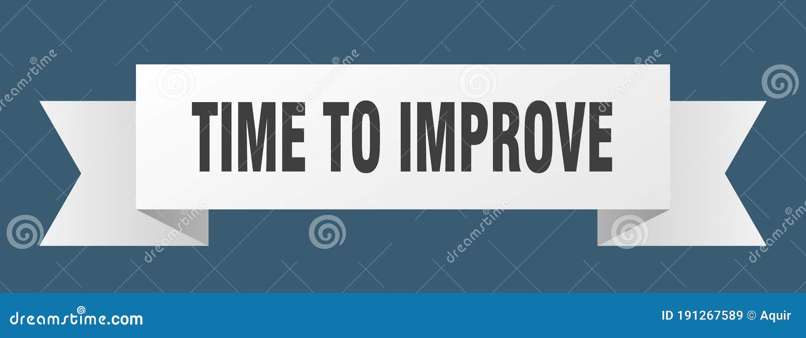 Time to improve ribbon. stock vector. Illustration of time - 191267589