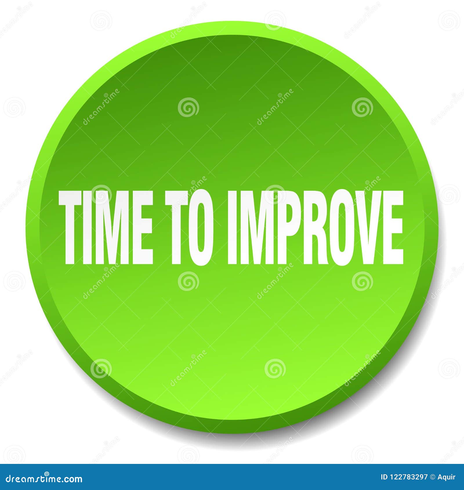 Time to improve button stock vector. Illustration of vector - 122783297