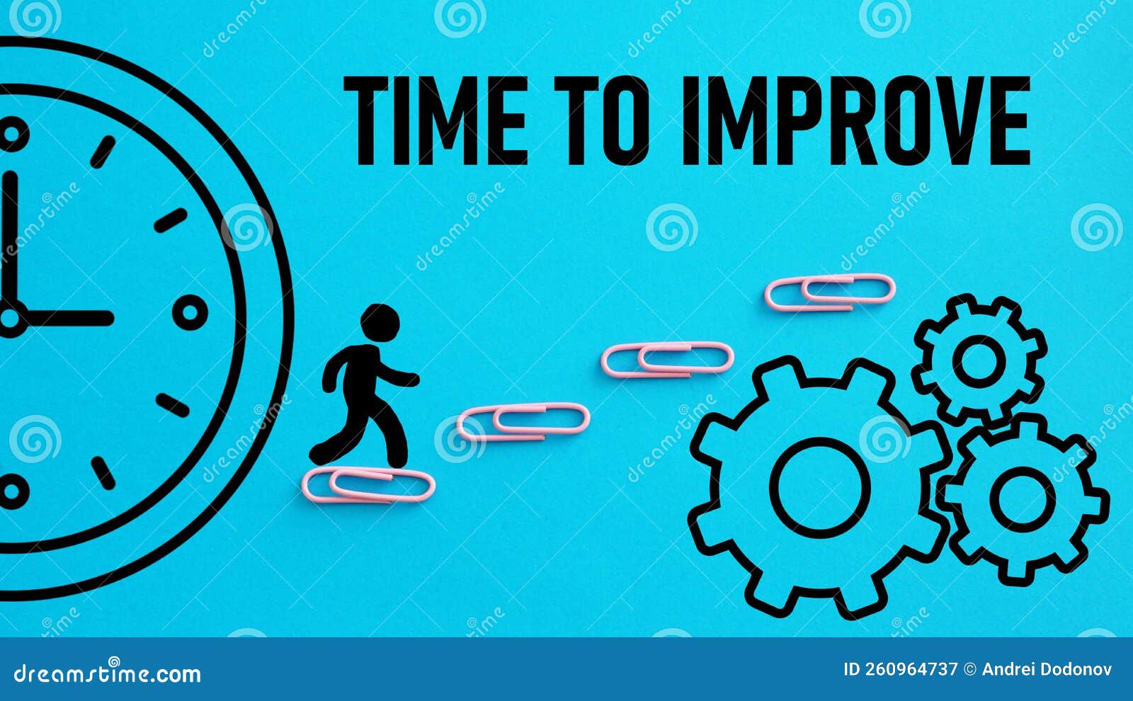 Time To Improve is Shown Using the Text Stock Image - Image of business ...