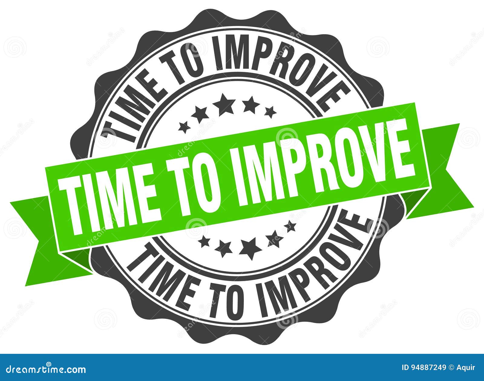 Time to improve stamp stock vector. Illustration of ribbon - 94887249