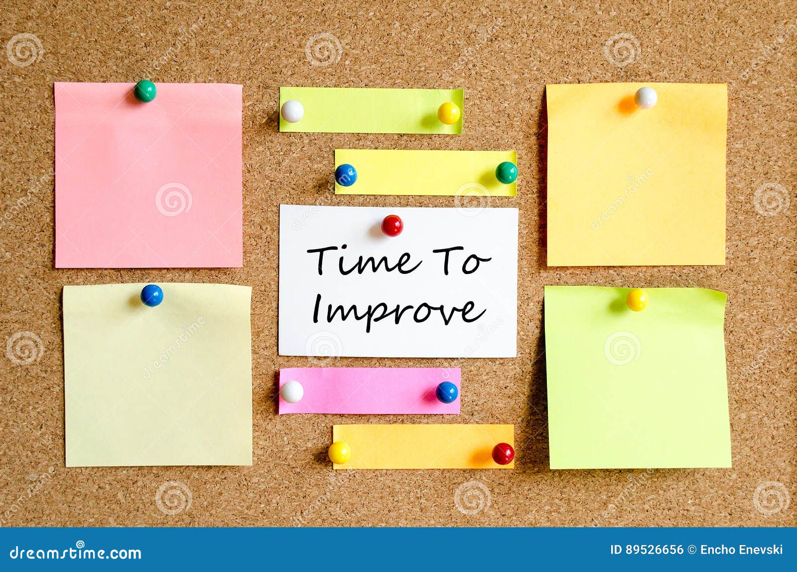 Time To Improve Sticky Note Concept Stock Photo - Image of action ...
