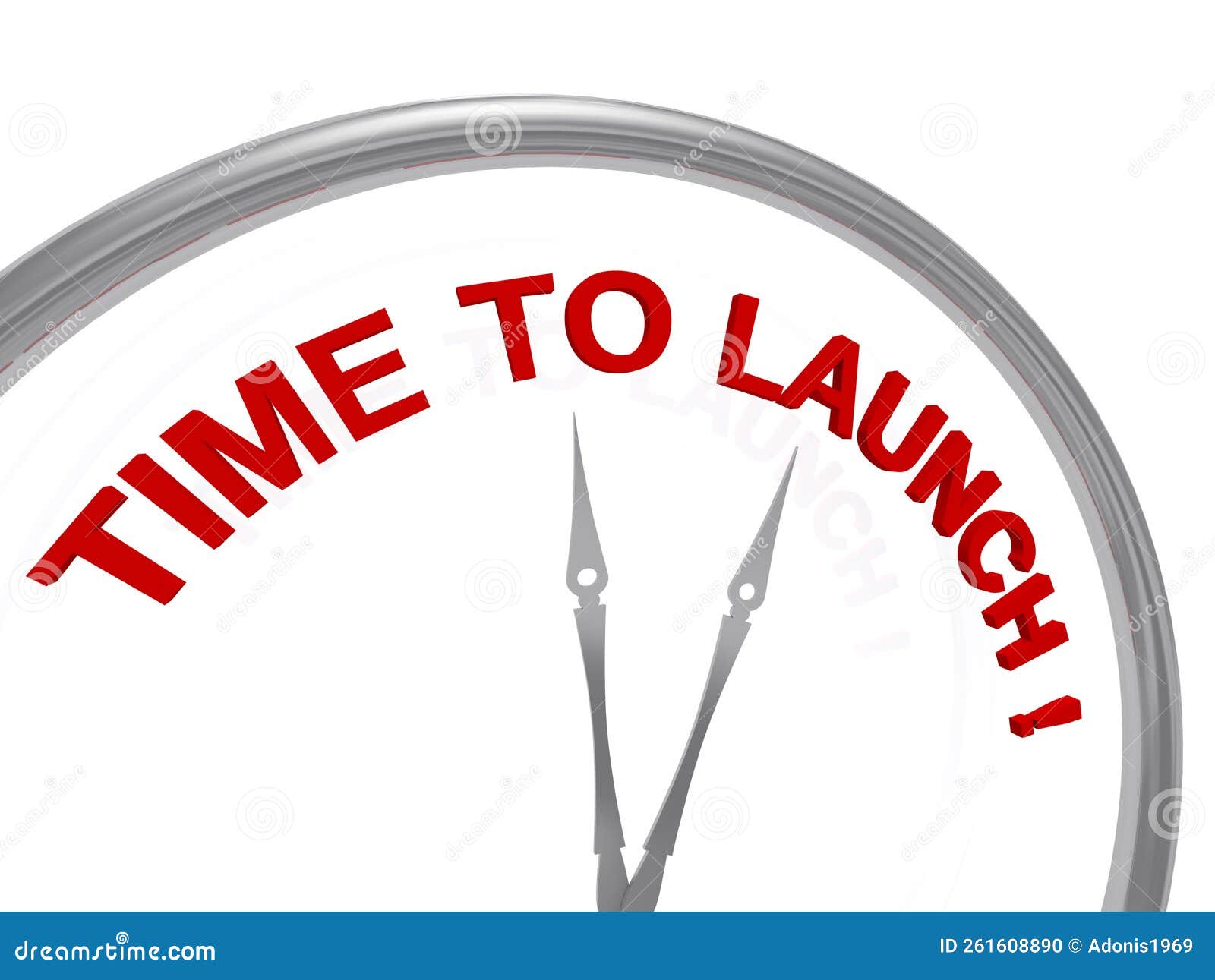 Time to launch on clock stock illustration. Illustration of communicate ...