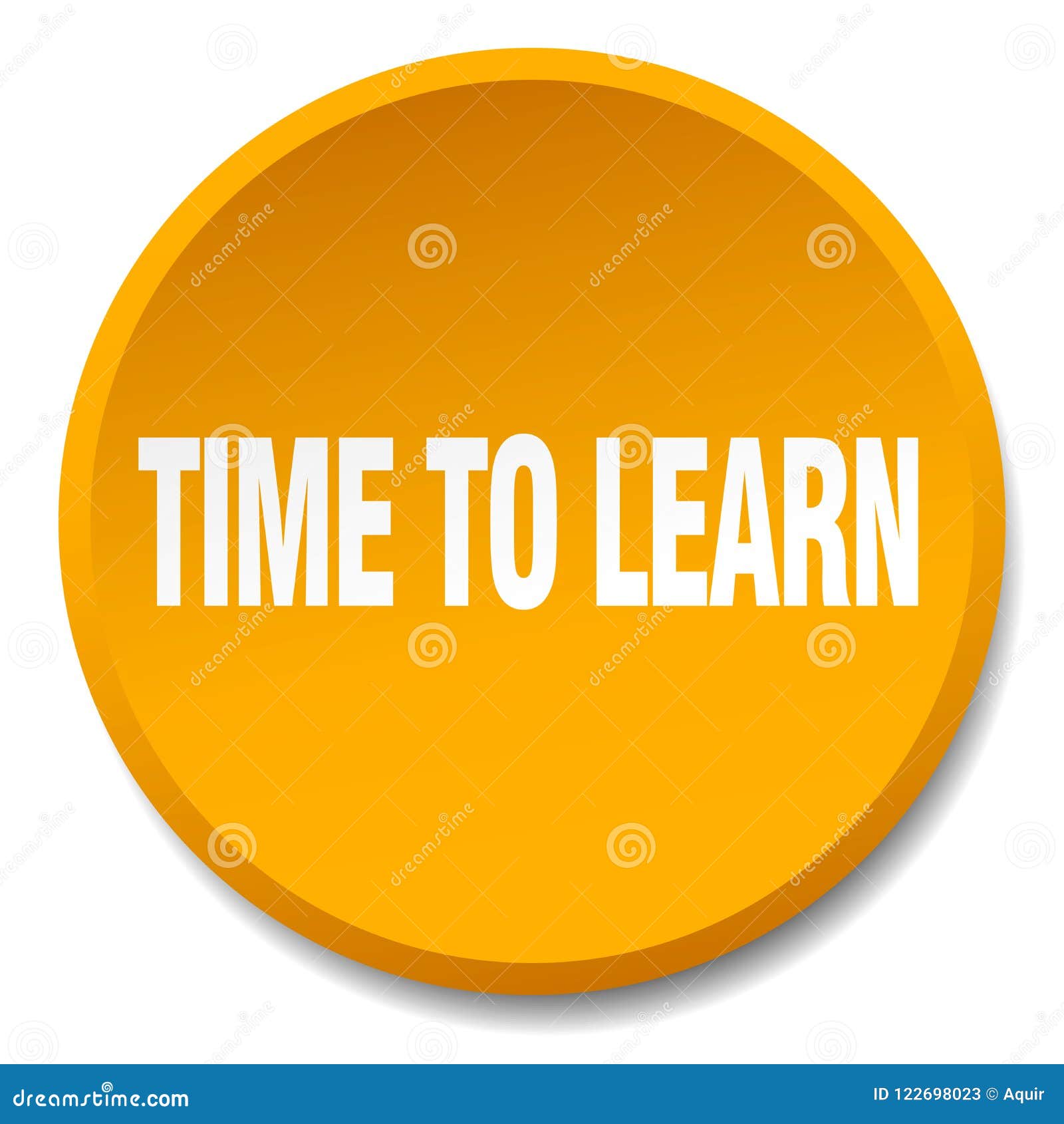 Time to learn button stock vector. Illustration of shine - 122698023