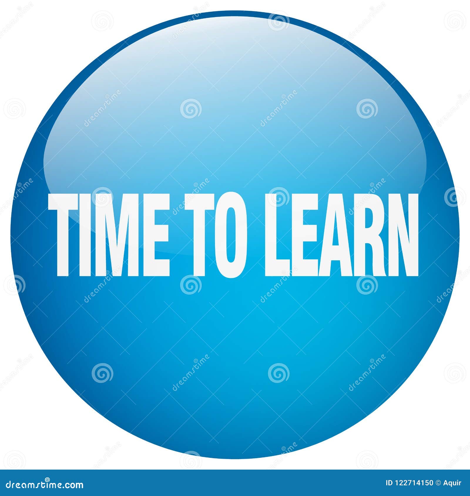 Time to learn button stock vector. Illustration of time - 122714150