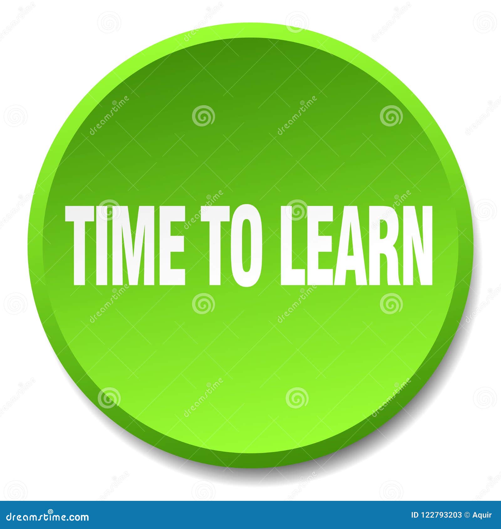 Time to learn button stock vector. Illustration of isolated - 122793203