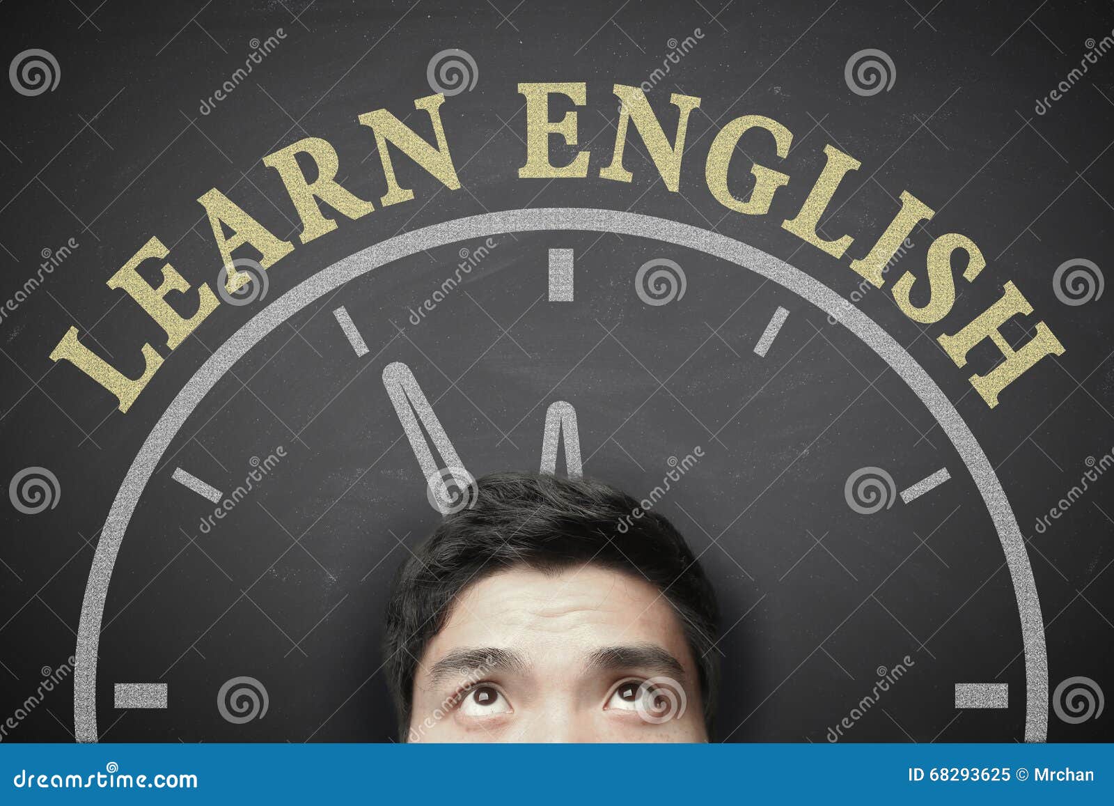 Time To Learn English Concept Stock Image - Image of chalkboard ...