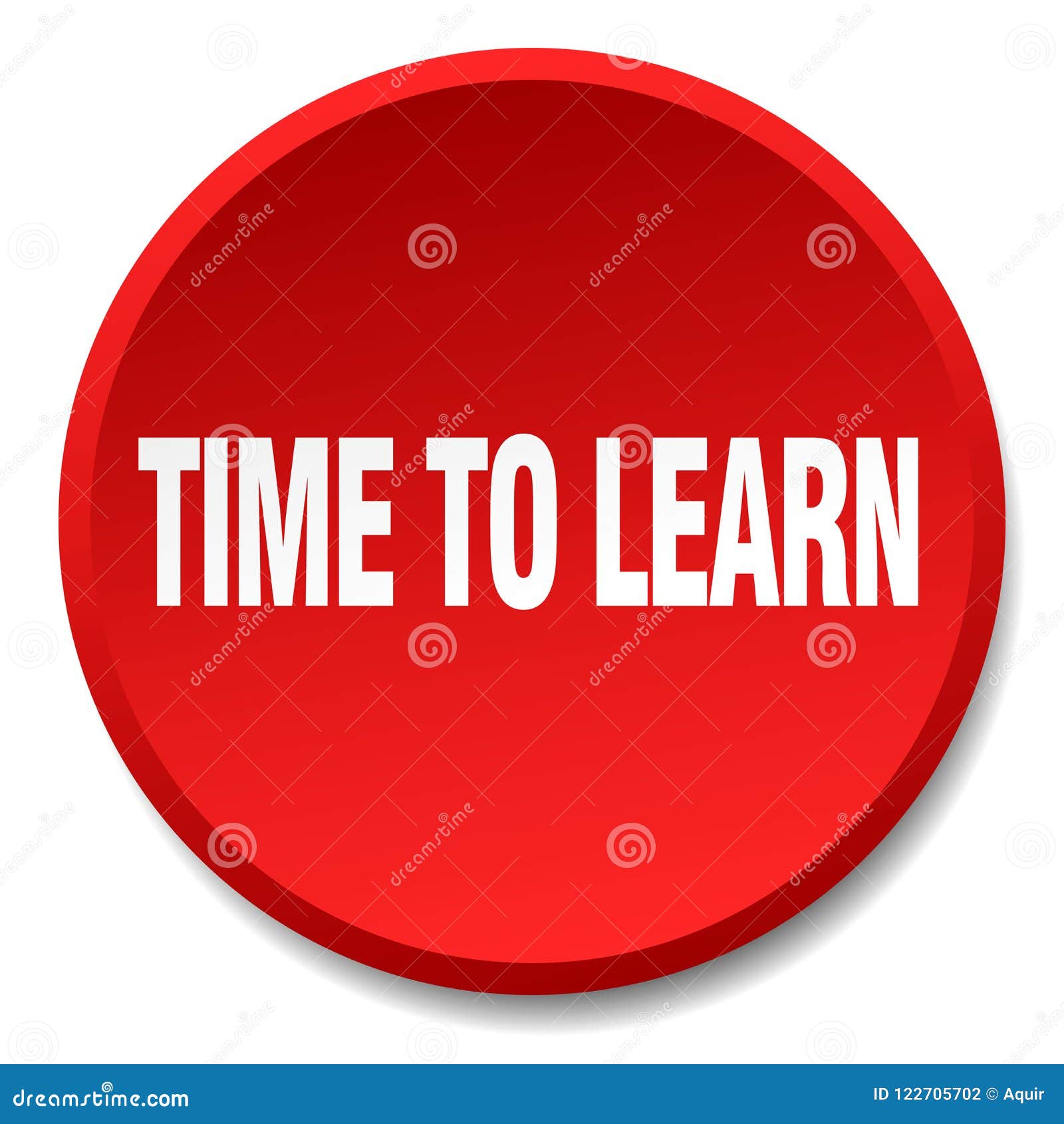 Time to learn button stock vector. Illustration of round - 122705702
