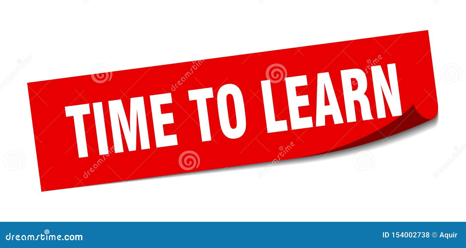 Time to learn sticker. stock vector. Illustration of template - 154002738