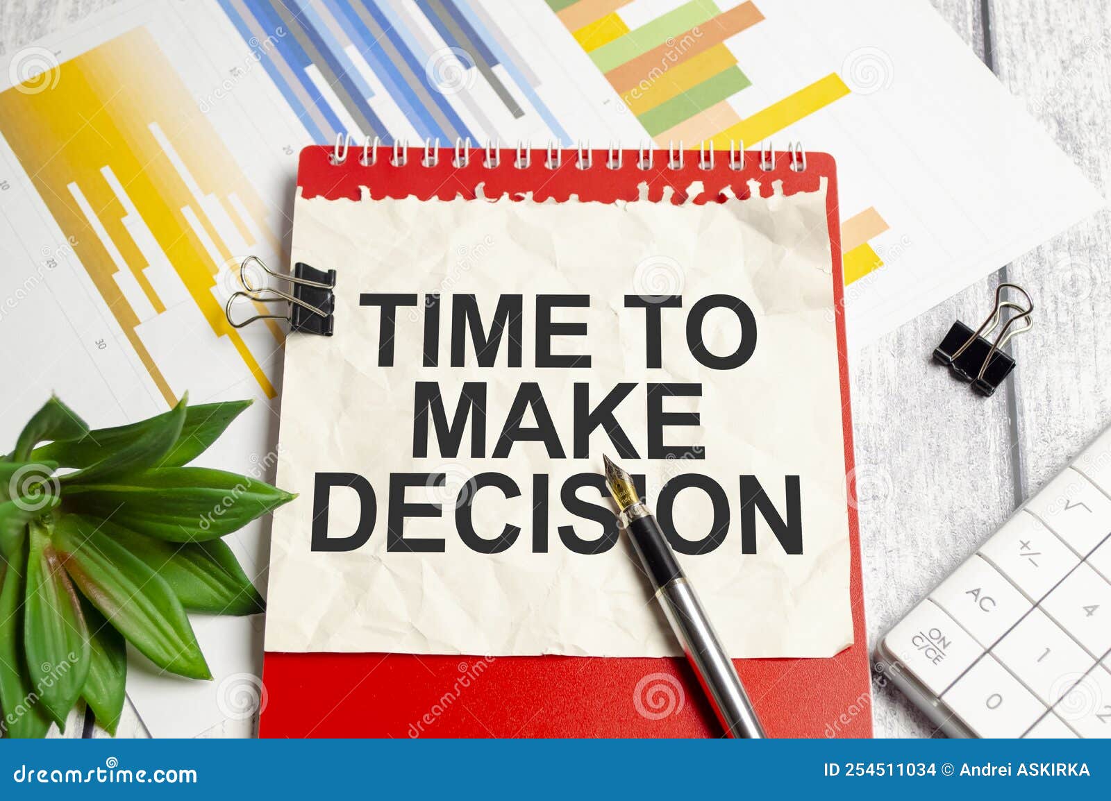 TIME To Make Decision Text and Pen on Sheet of Paper and Charts Stock ...