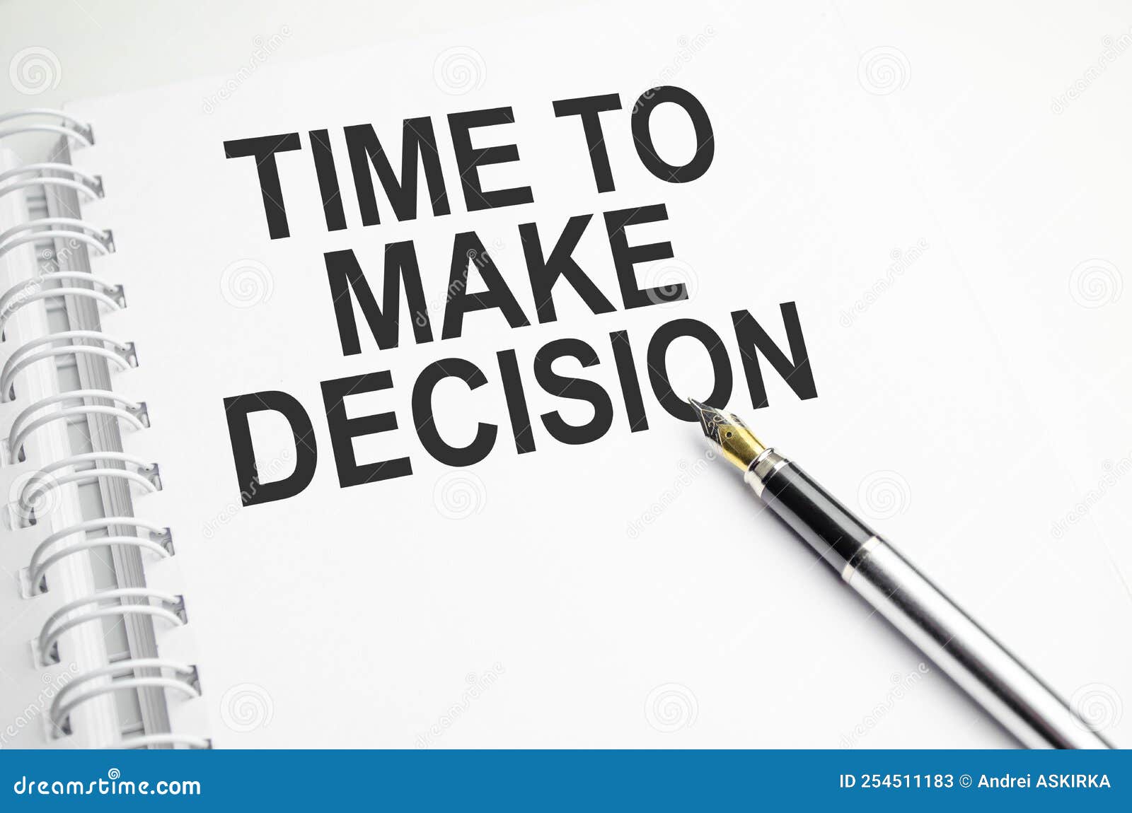 TIME To Make Decision Words on Paper with Pen Stock Image - Image of ...