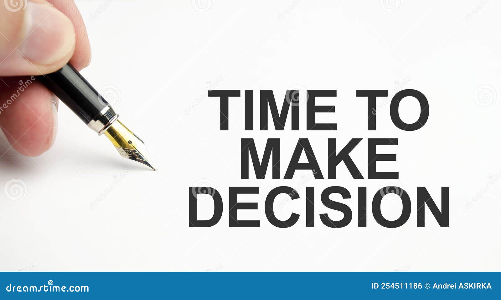 TIME To Make Decision Words on Paper with Pen Stock Photo - Image of ...