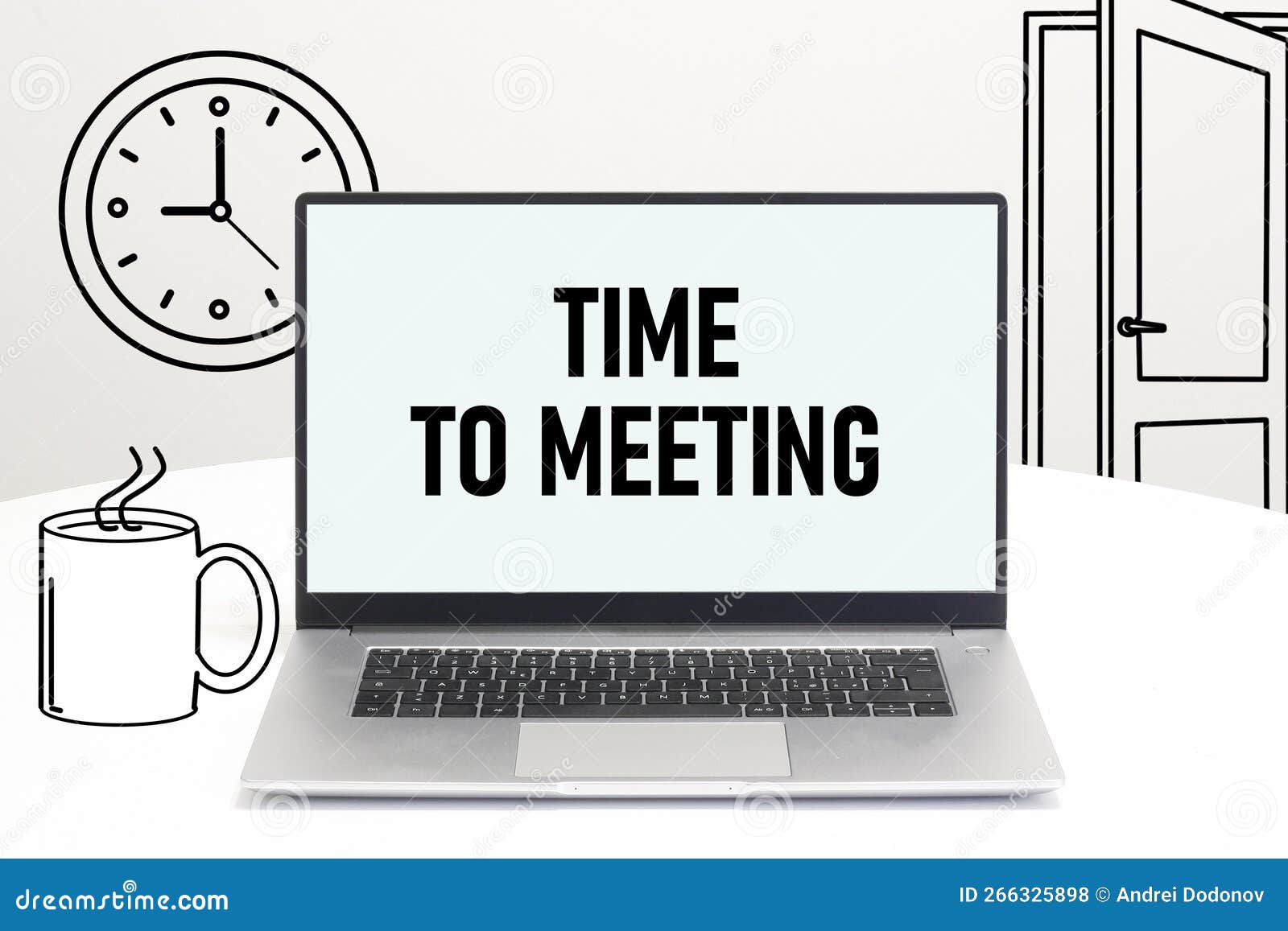 Time To Meeting is Shown Using the Text Stock Illustration ...