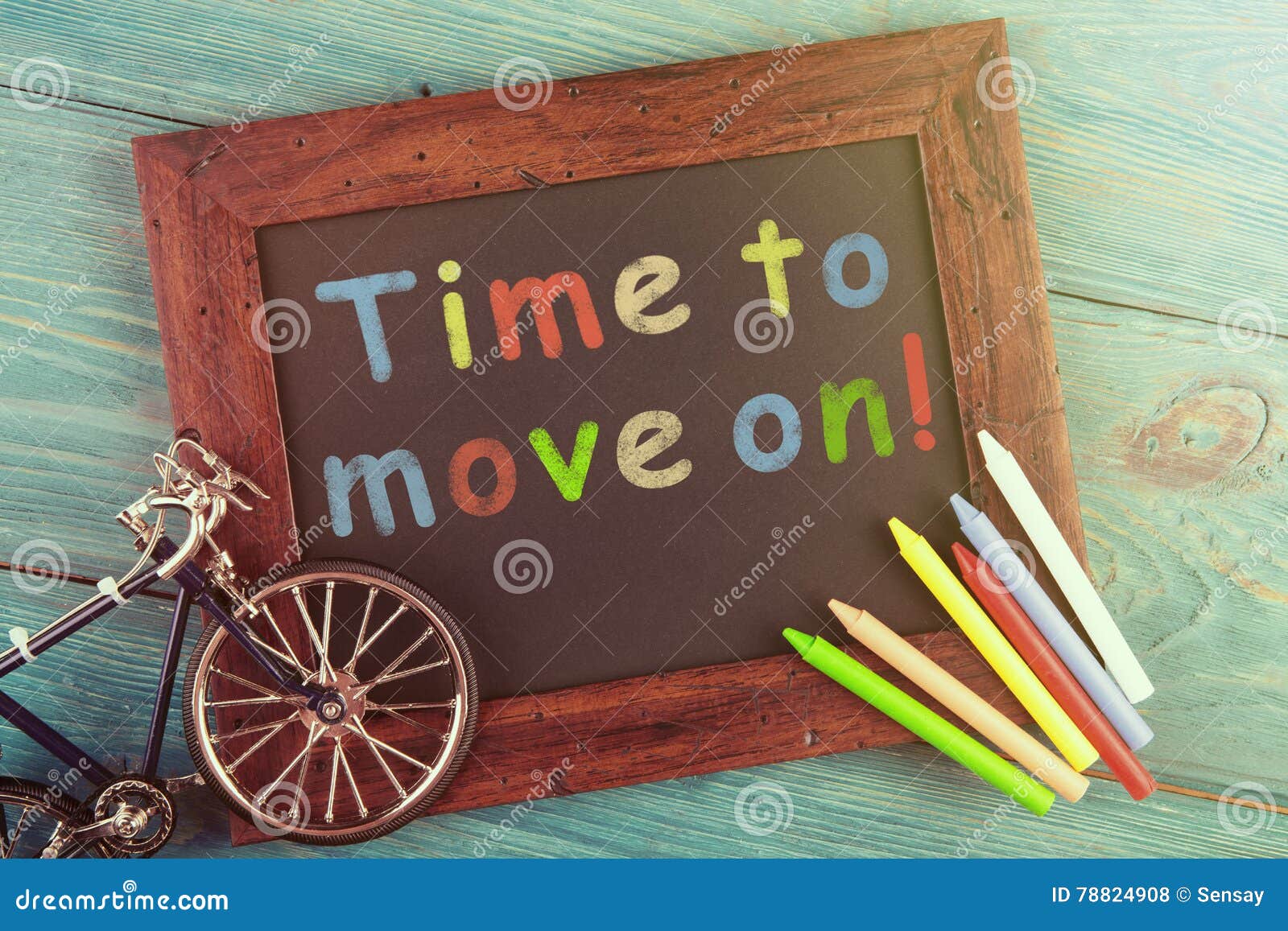 Time To Move on - Written with Crayons on the Chalkboard Stock Photo ...