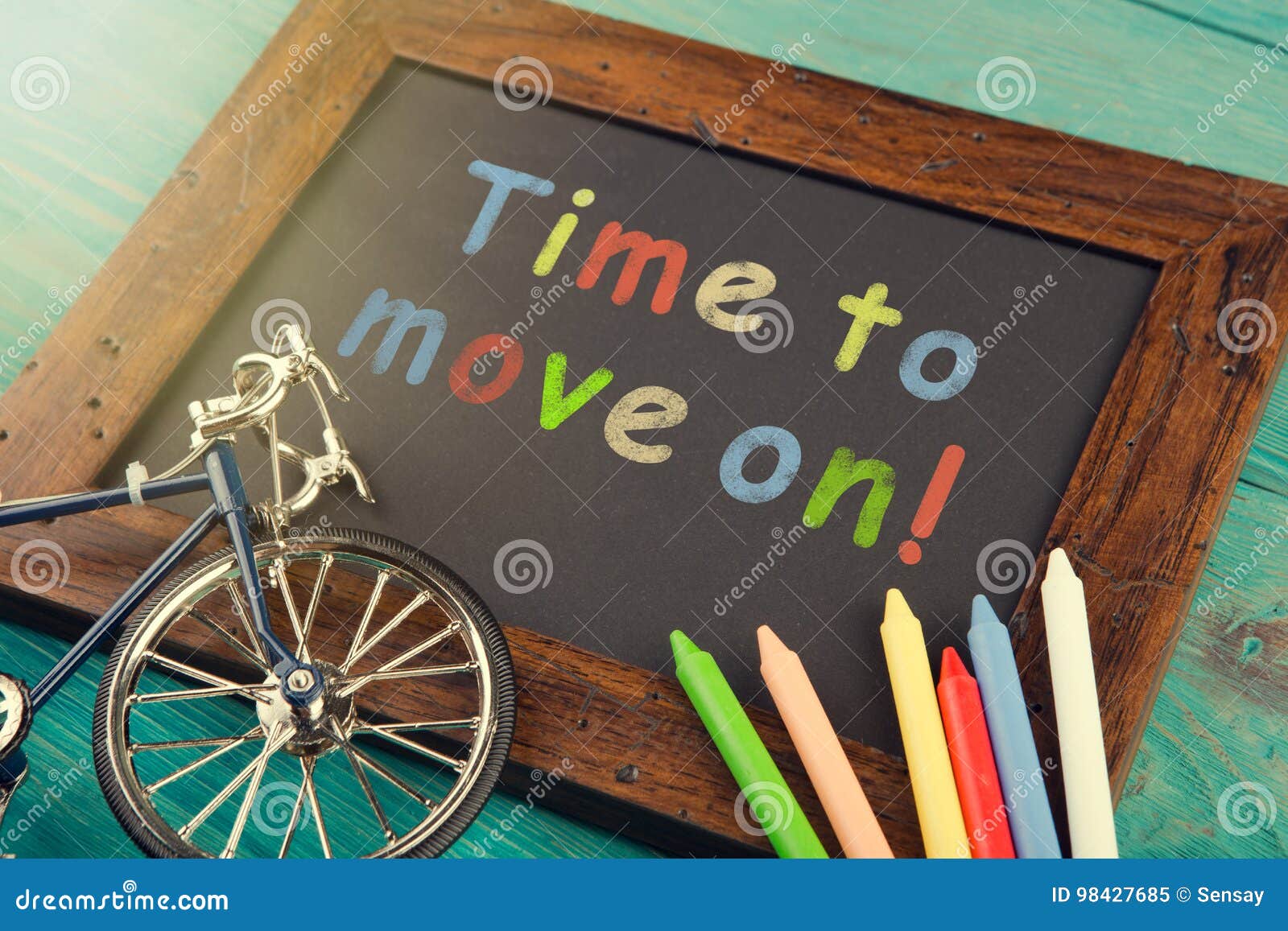 Time To Move on - Written with Crayons on the Chalkboard Stock Image ...