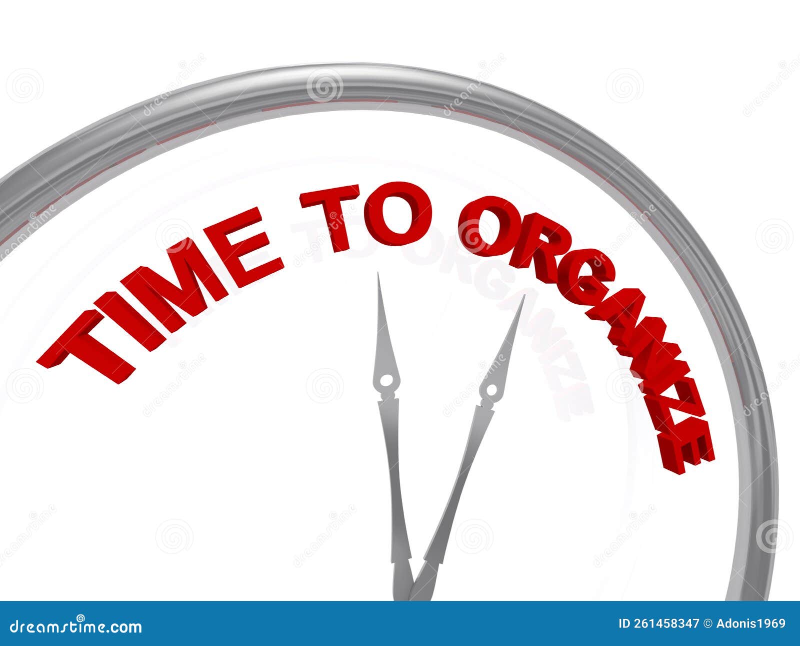 Time For Organize - Cartoon Illustration On Blue Chalkboard. Stock ...