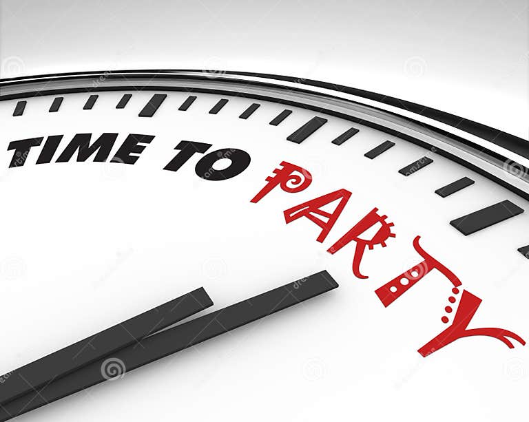 Time to Party - Clock stock illustration. Illustration of concept ...