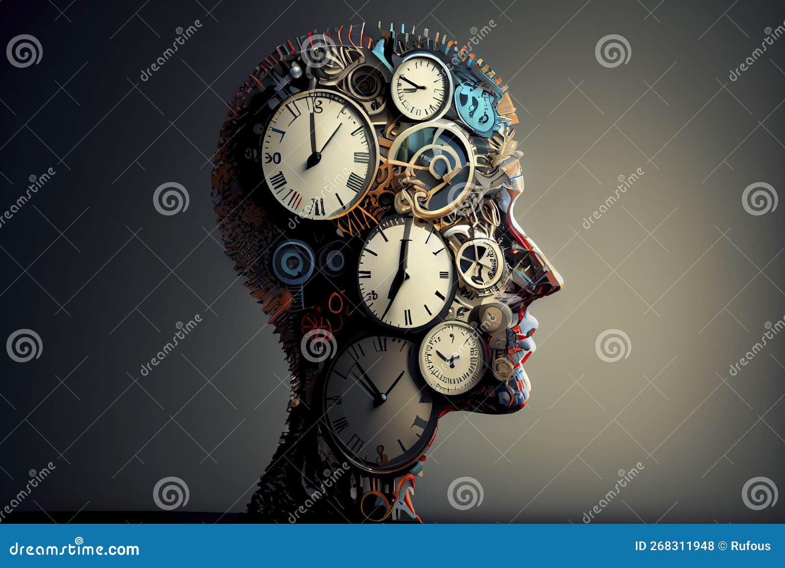 Time To Plan and Implement Business Concept, Action Group of Clocks in ...
