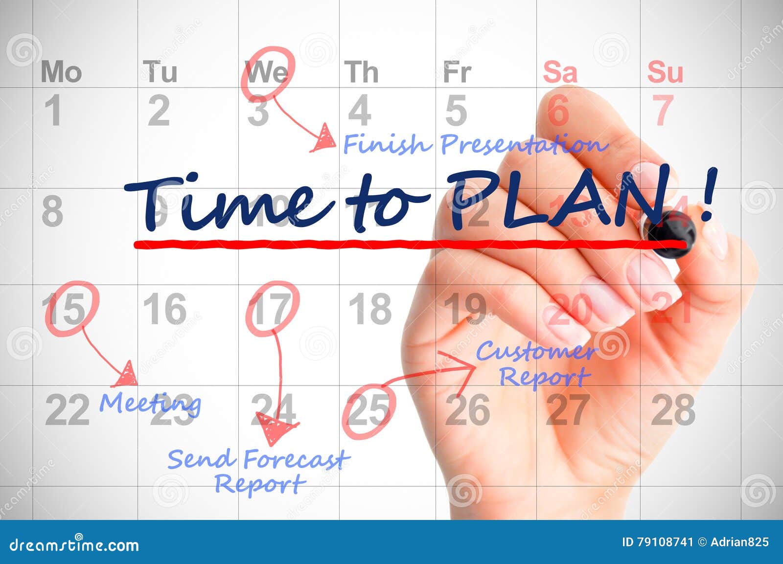 Time To Plan Written on a Calendar Stock Image - Image of employee ...