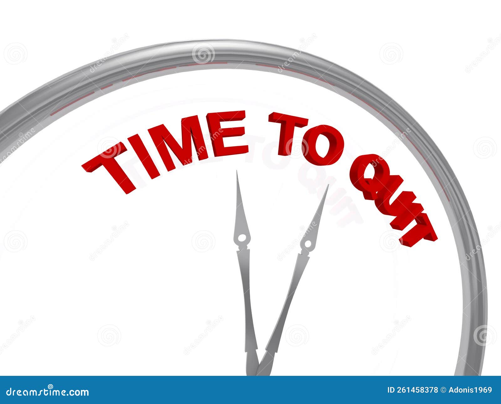 Time to quit word on clock stock illustration. Illustration of business ...