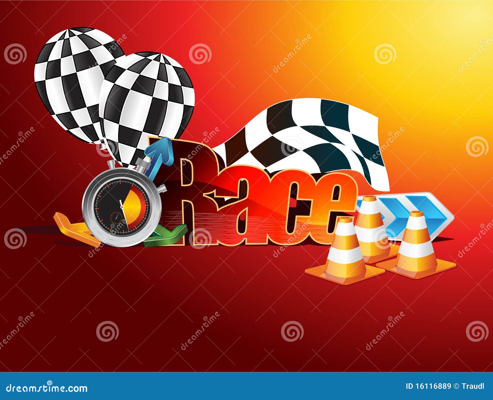 Time to race stock illustration. Illustration of competition - 16116889