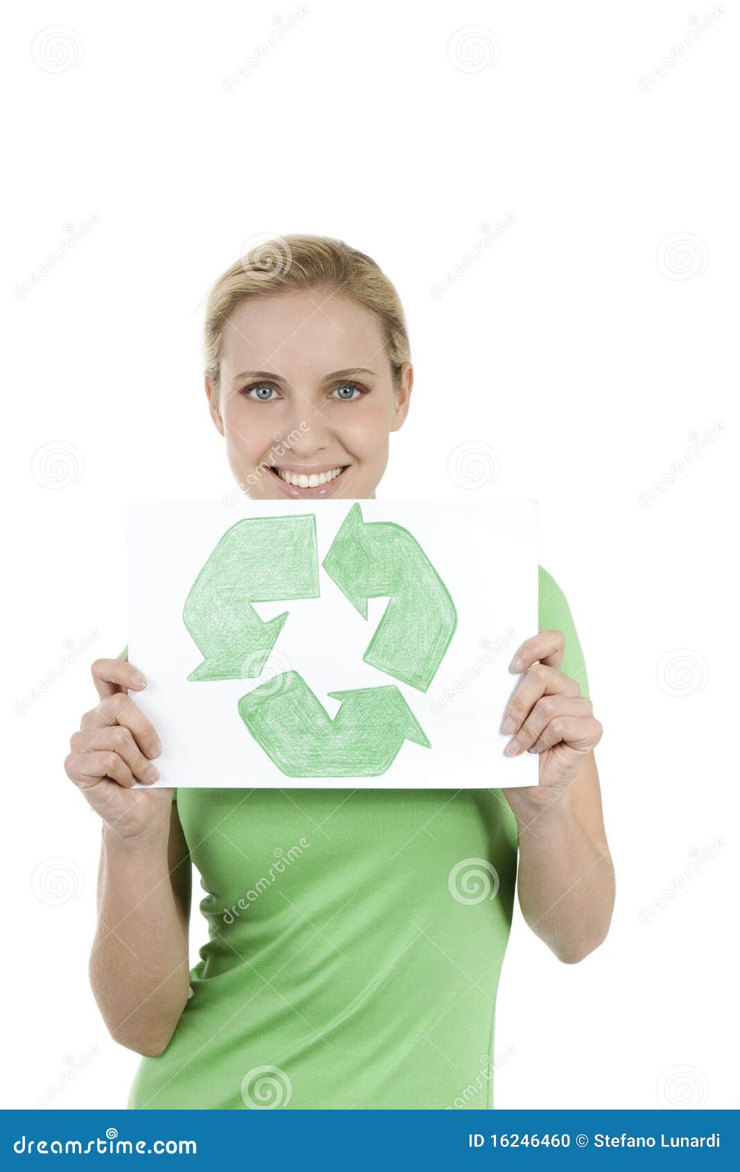 Time to recycle! stock photo. Image of blond, eyes, beautiful - 16246460