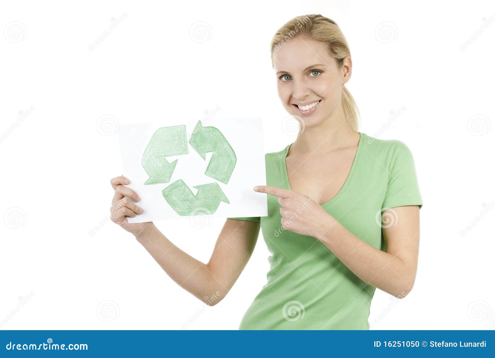 Time to recycle! stock photo. Image of expressing, green - 16251050