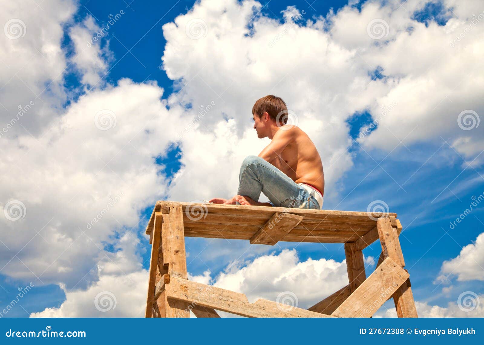 Time to relax stock photo. Image of clouds, jeans, human - 27672308