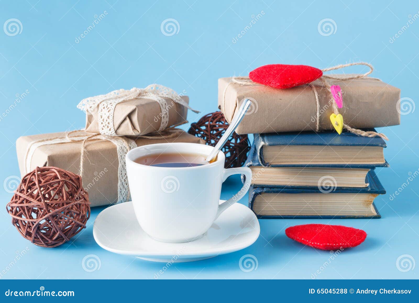 Time To Relax with Cup of Tea and Books - Tea Time Stock Photo - Image ...