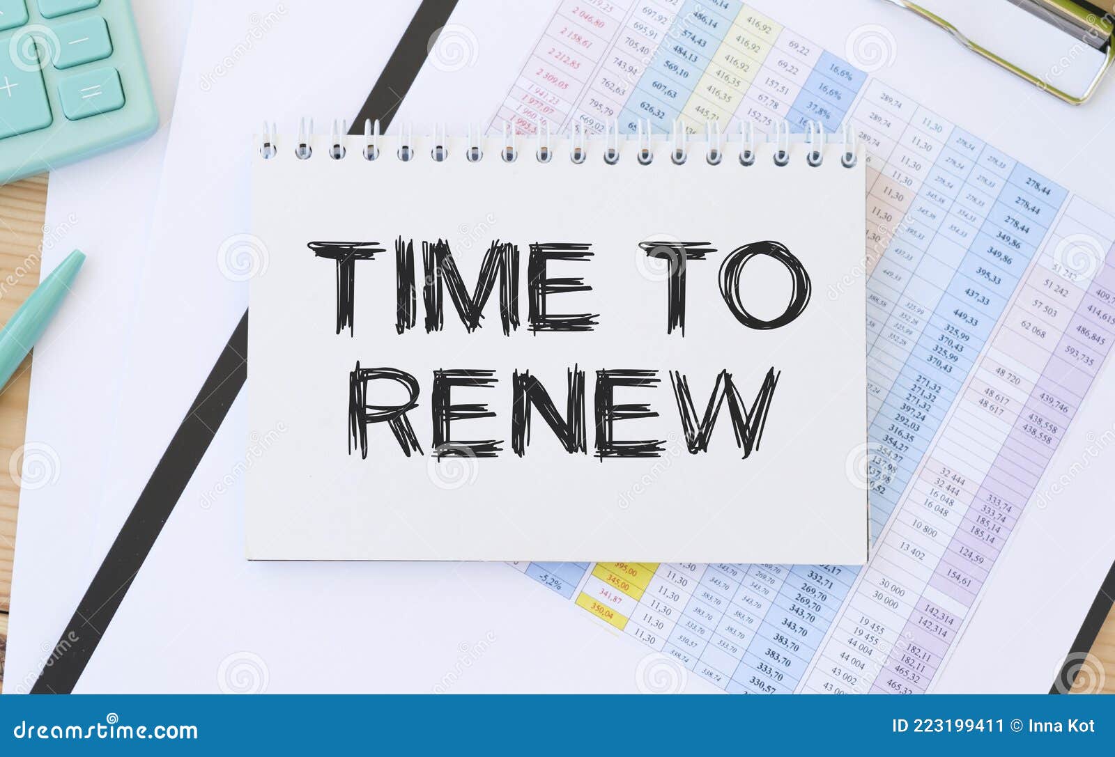 Time To Renew Written on a Sketch Stock Image - Image of renovate ...