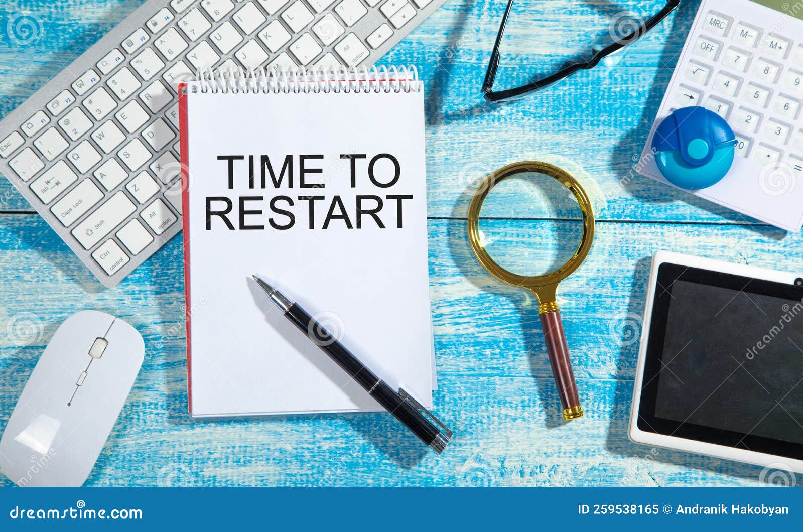 Time To Restart Message on Notepad with a Business Objects Stock Image ...