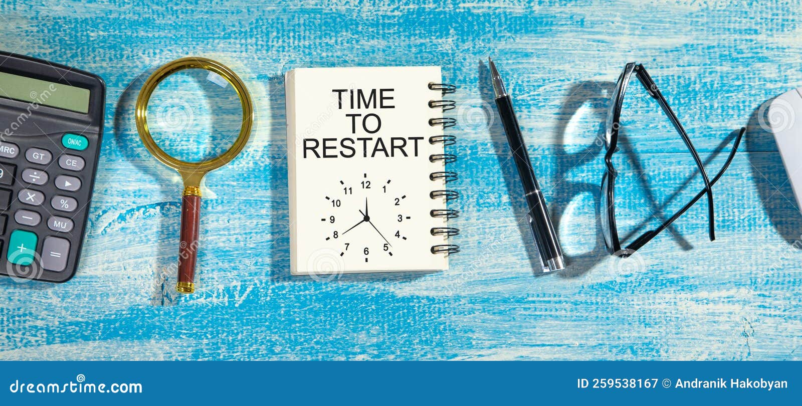 Time To Restart Message on Notepad with a Business Objects Stock Image ...