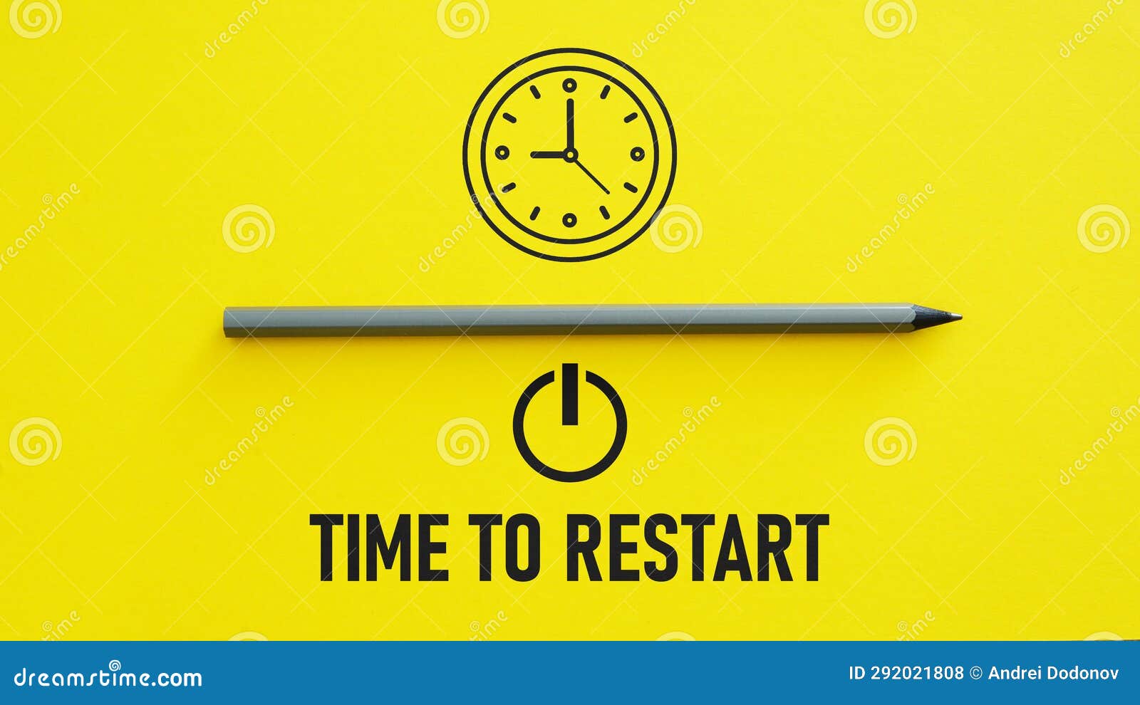 Time To Restart is Shown Using the Text and Picture of the Clock and ...