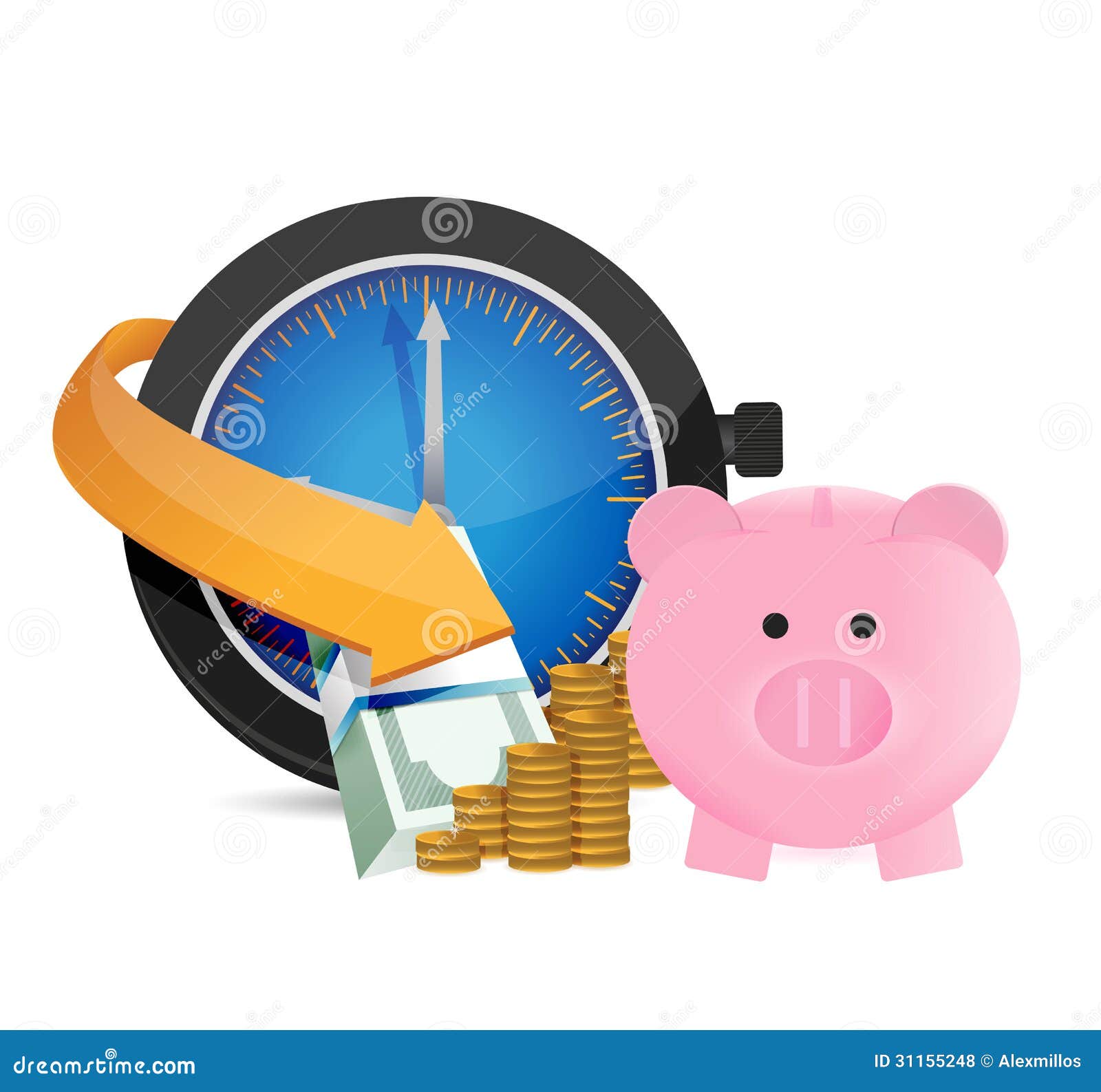 Time To Save Money. Concept Illustration Stock Illustration ...