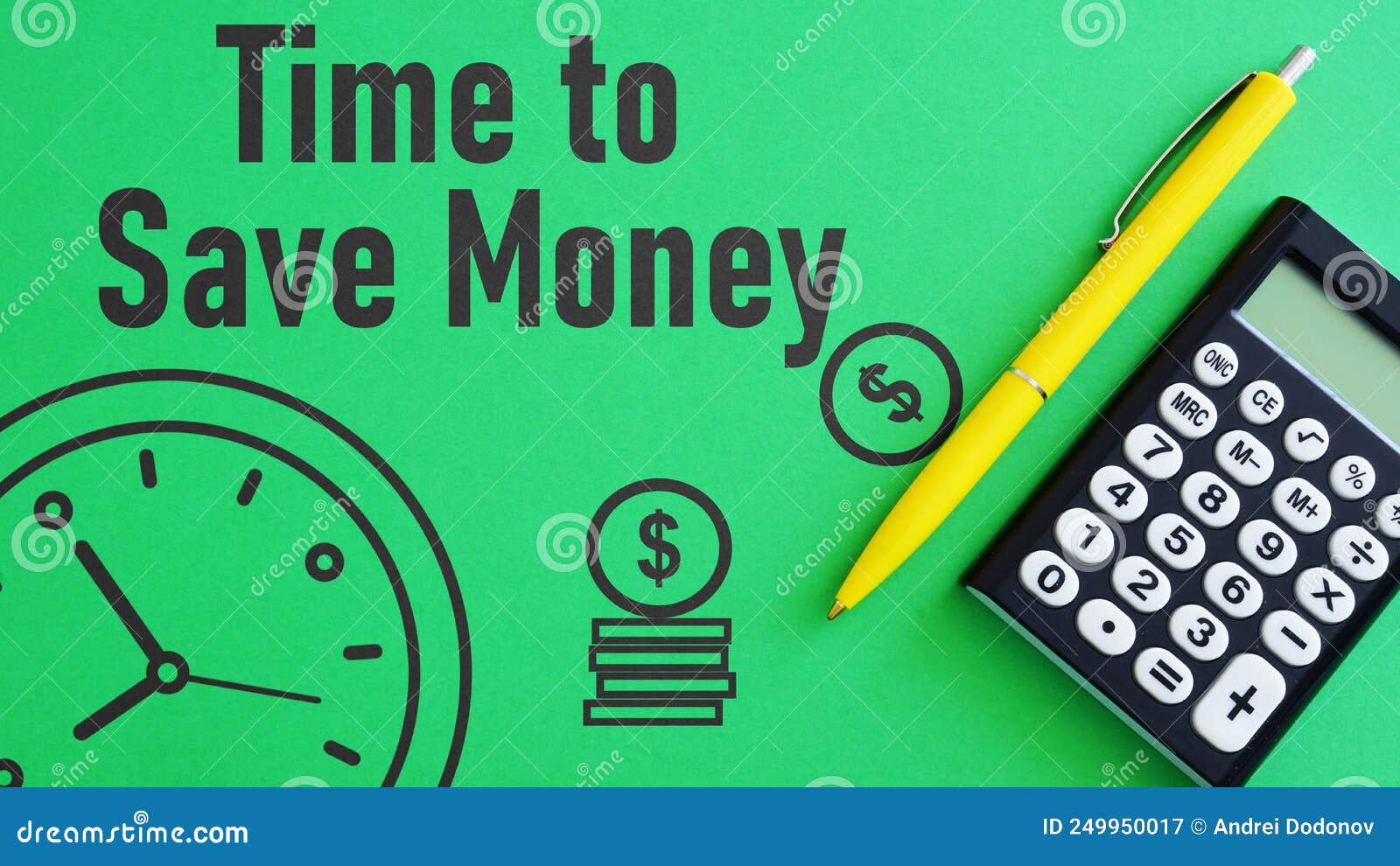 Time To Save Money is Shown Using the Text Stock Illustration ...