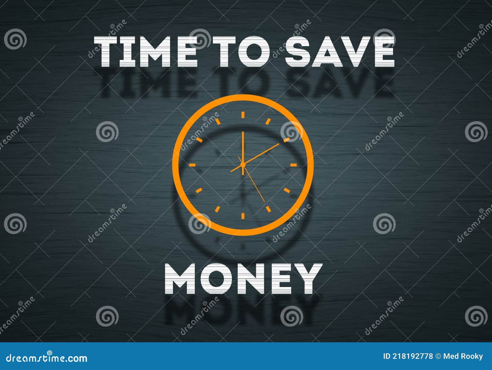 Time To Save Money with Time Clock, 3D Render Stock Illustration ...