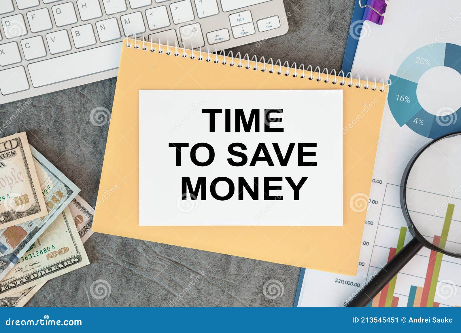 TIME TO SAVE MONEY is Written in a Document on the Office Desk, Money ...