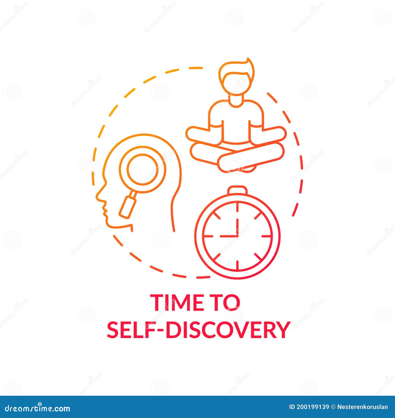 Time To Self Discovery Concept Icon Stock Vector - Illustration of ... Time To Self Discovery Concept Icon Stock Vector - Illustration of ...
