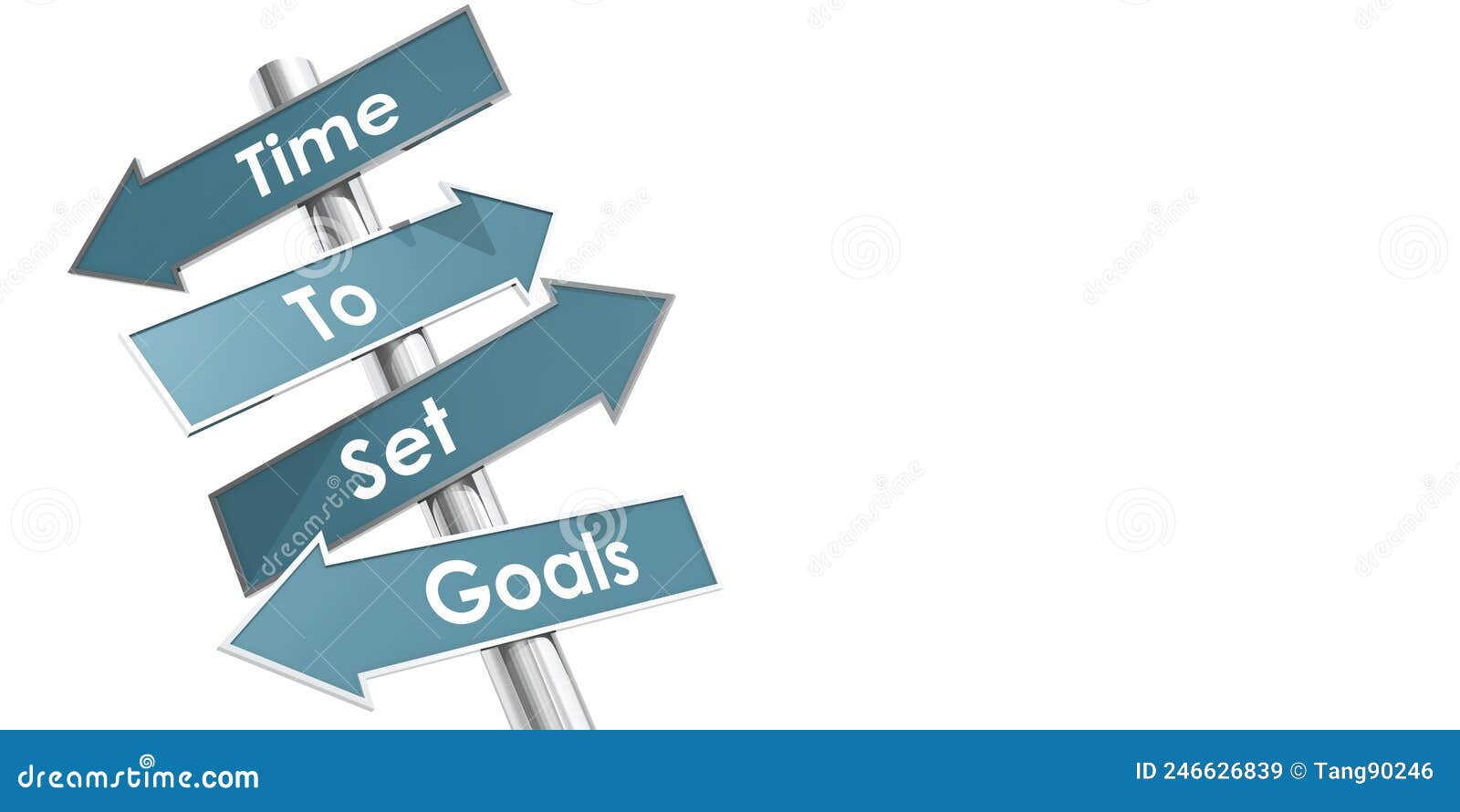 Time To Set Goals Road Sign Stock Illustration - Illustration of street ...