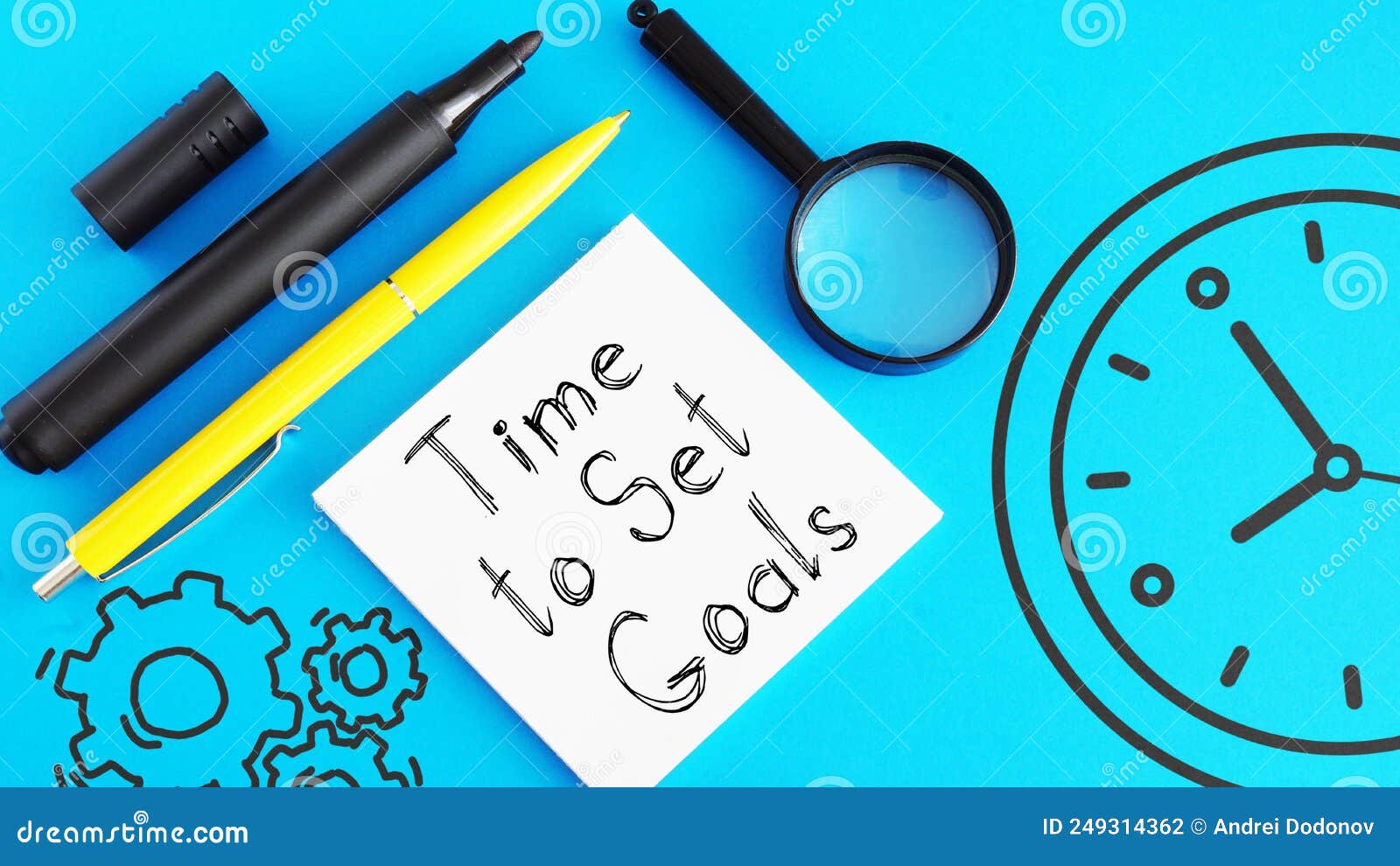 Time To Set Goals is Shown Using the Text Stock Photo - Image of goals ...