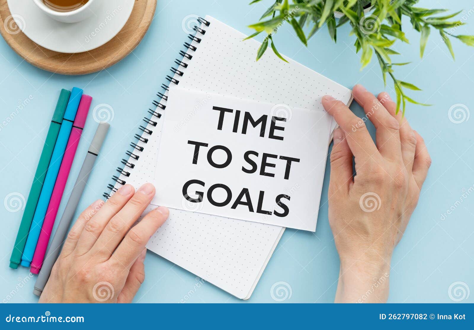Time To Set Goals Text on White Paper Text Written. Stock Photo - Image ...
