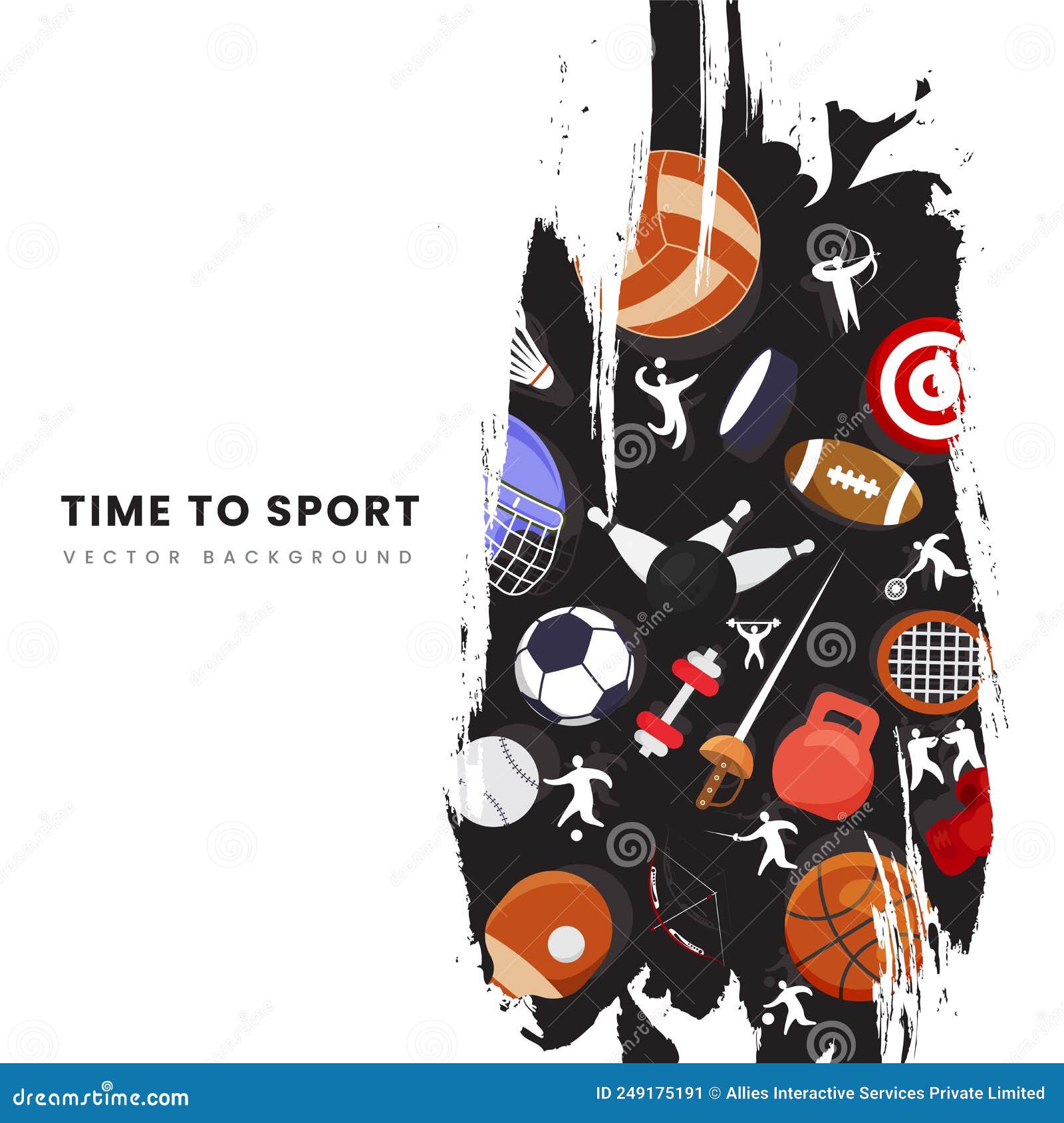 Time To Sport Background with Brush Effect Tournament Stock ...