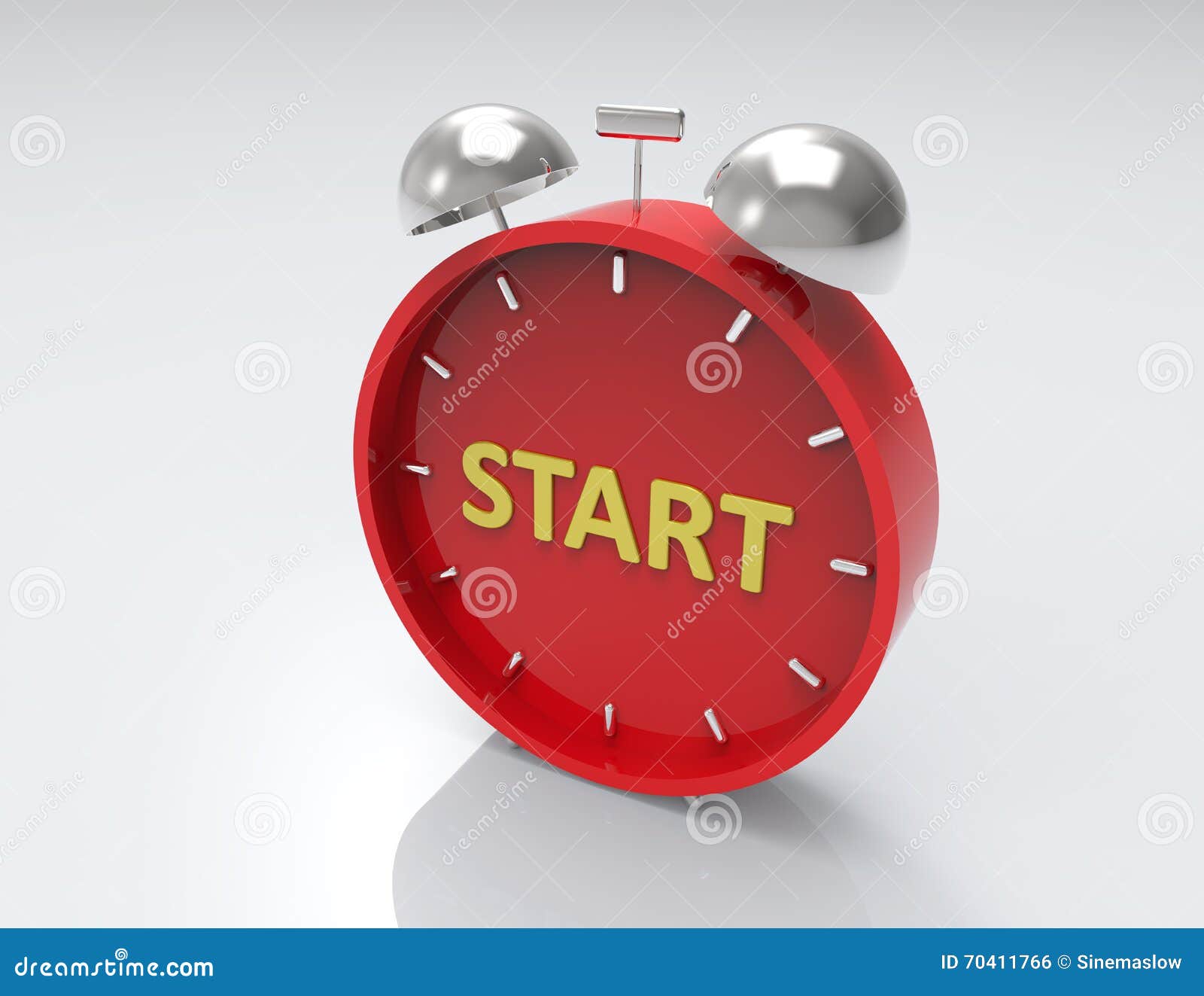 Time To Start Motivation Words and Alarm Clock Stock Illustration ...